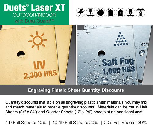 Gemini Duets Laser XT with Dura-Guard Colors 1/16" 2-Ply