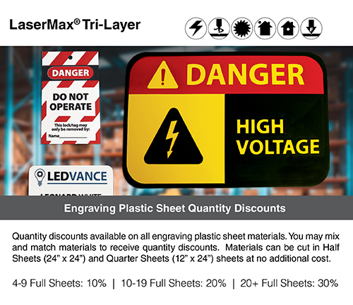 Rowmark LaserMax Tri-Layer